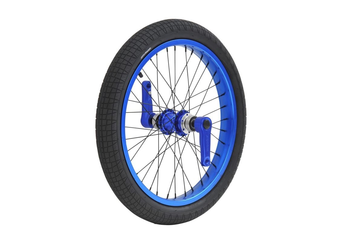 Triad Dynasty Front Wheel Set- Anodised Blue Drift Trike Wheels